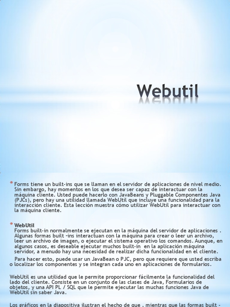 Webutil | PDF | Java (lenguaje de programación) | Pl / Sql