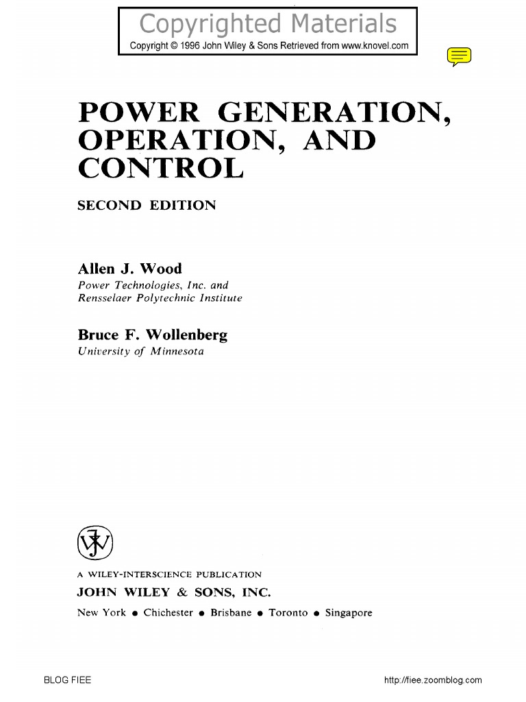 Power Generation Operation and Control | PDF