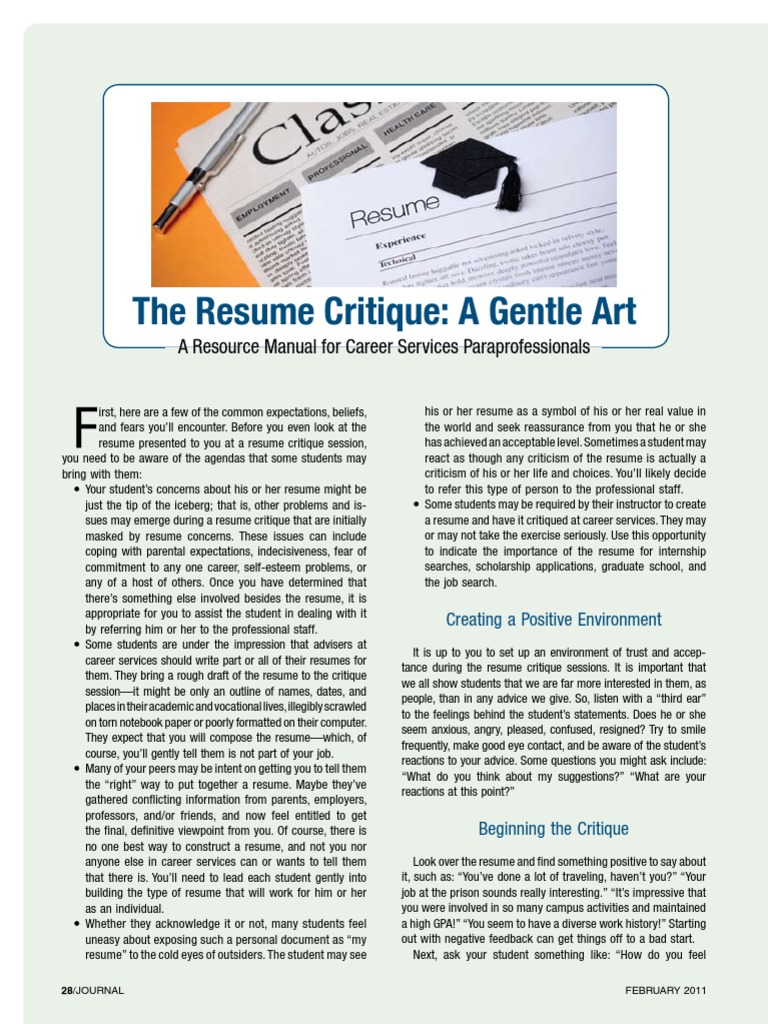 Resume Critique Guidance for Advisors | PDF | Résumé | Proofreading