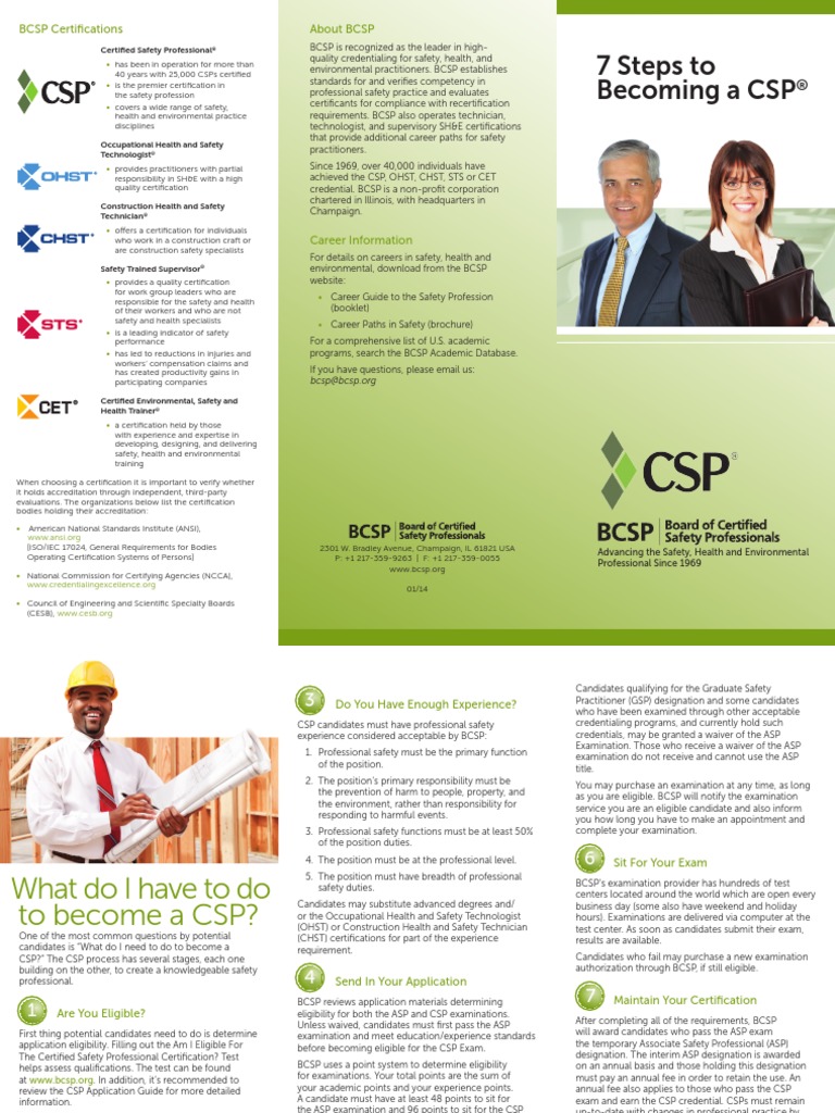 7 Steps To Became CSP | PDF | Test (Assessment) | Safety