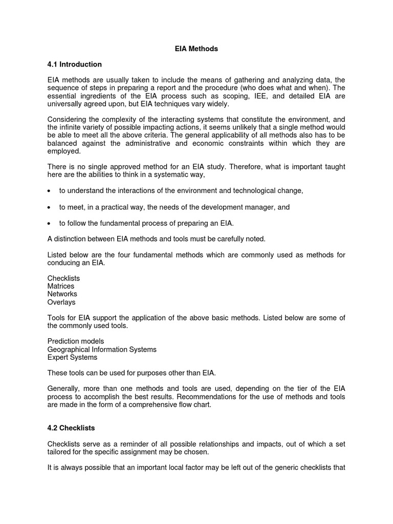 EIA Methods | PDF | Environmental Impact Assessment | Pesticide