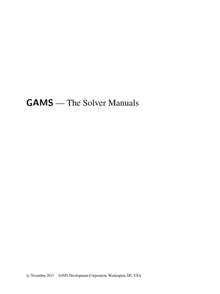 Allsolvers Gams | PDF | Mathematical Optimization | Linear Programming