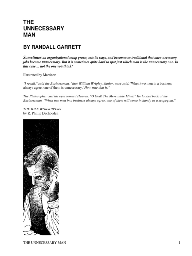 The Unnecessary Man by Garrett, Randall, 1927-1987 | PDF