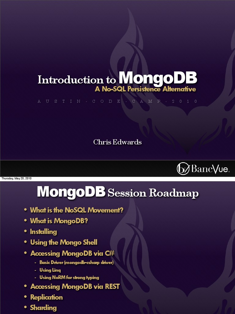 Introduction To Mongodb Chris Edwards Mongo Db Information Management