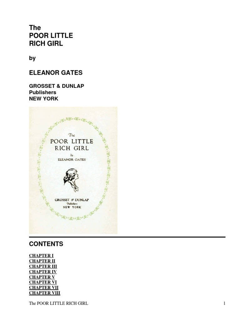 The Poor Little Rich Girl by Gates, Eleanor, 1875-1951 | PDF | Nature