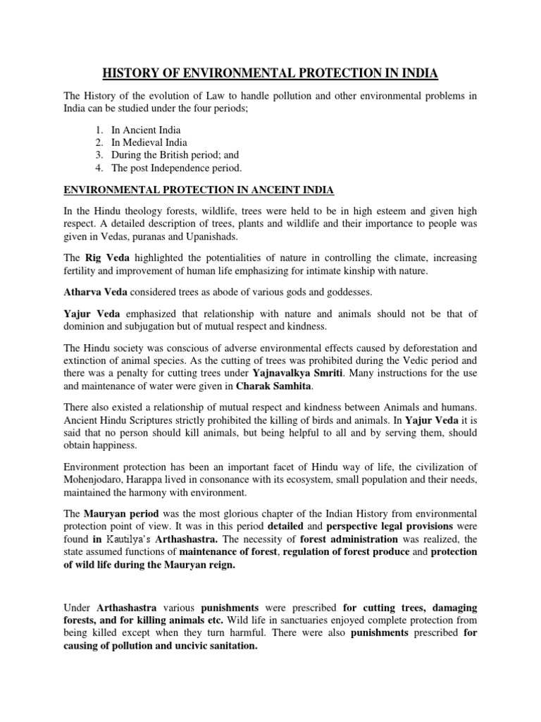 Evolution of Environmental Protection in India | PDF | Vedas ...