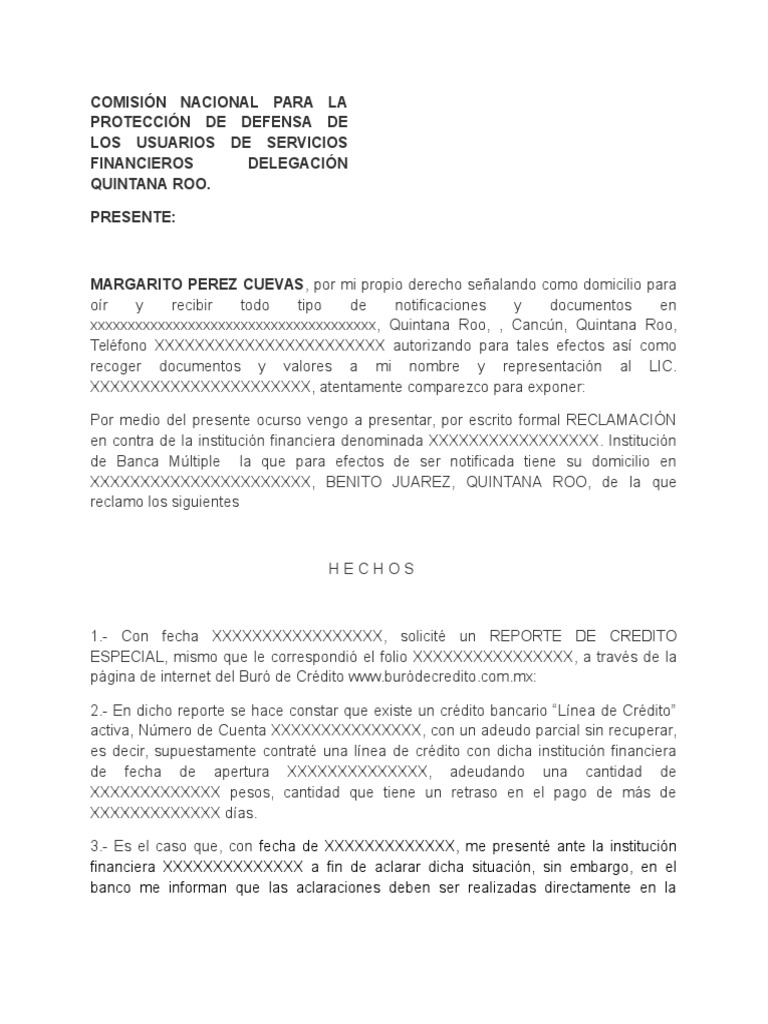 Queja Condusef | PDF | Economía (general) | Business