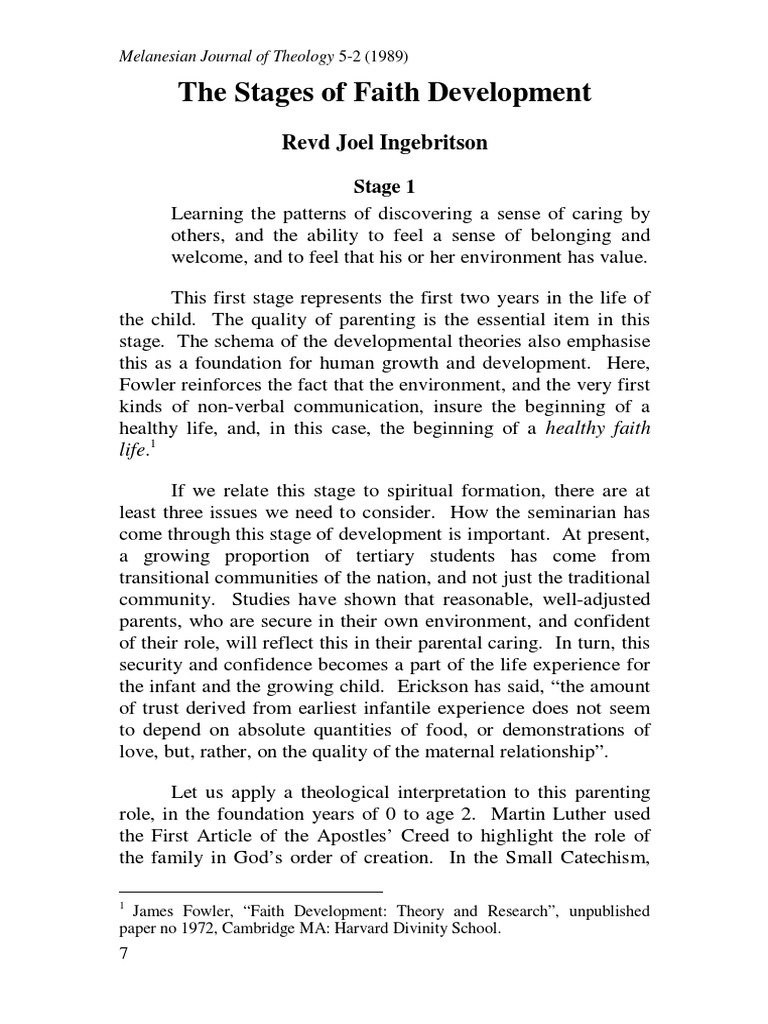 Stages of Faith Development Explained | PDF | Socialization | Faith
