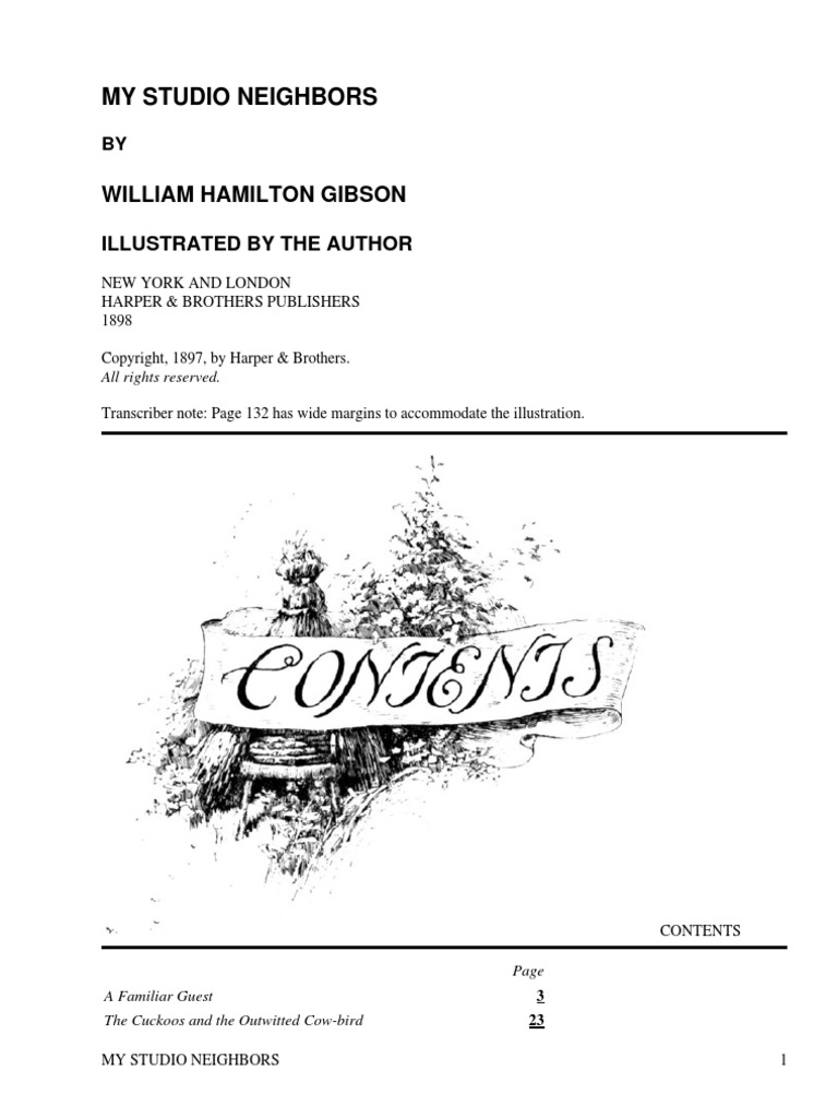 My Studio Neighbors by Gibson, William Hamilton, 1850-1896 | PDF | Pupa ...