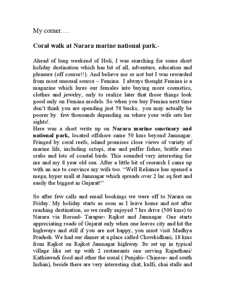 Exploring Narara Marine National Park | PDF | Coral Reef | Octopus