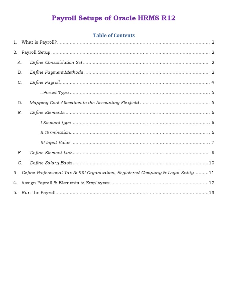 Payroll Setups of Oracle HRMS R12 | PDF | Payroll | Payments