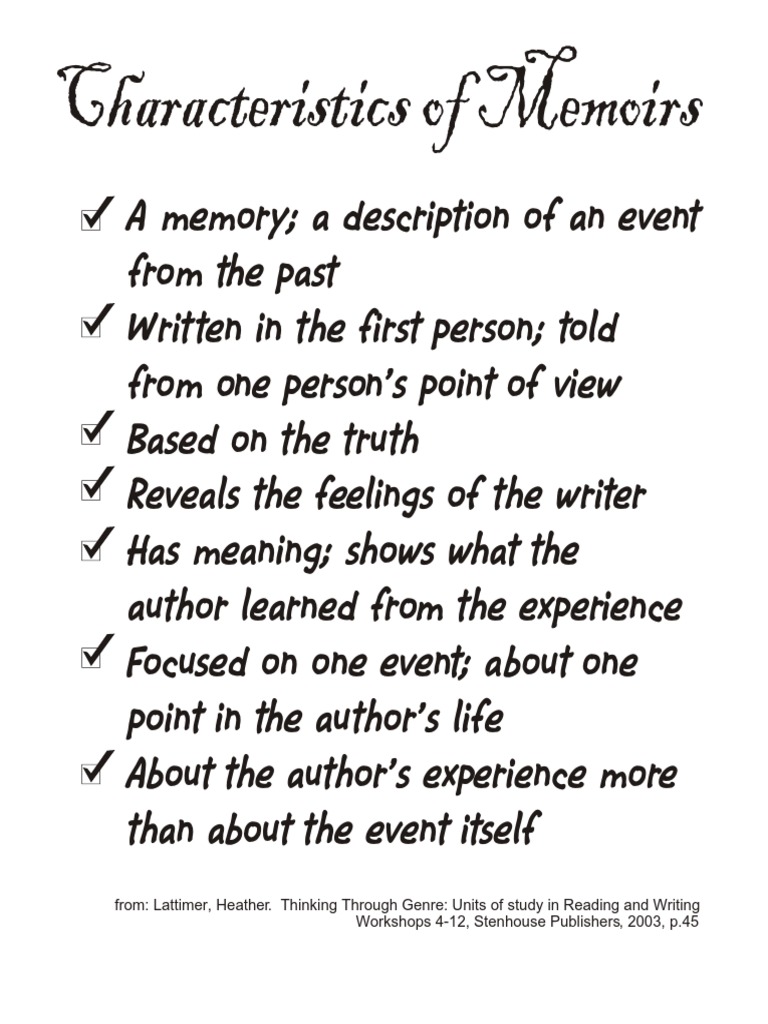 Memoir Ideas and Pages For Practice | PDF | Linguistics