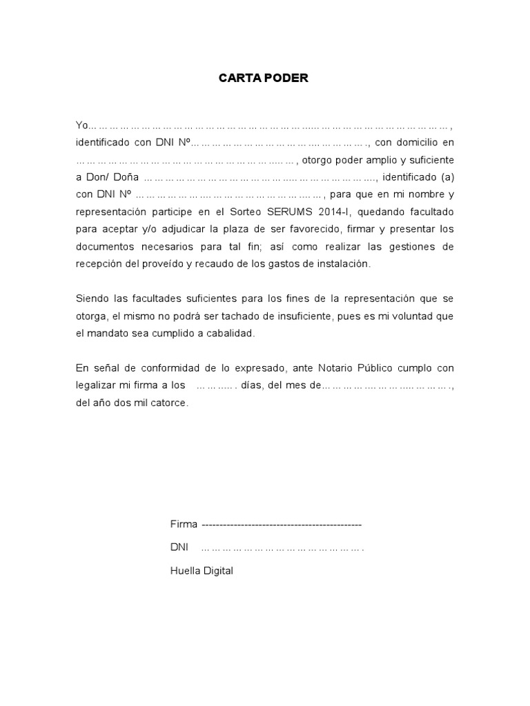 16 Modelo Carta Poder Notarial | PDF