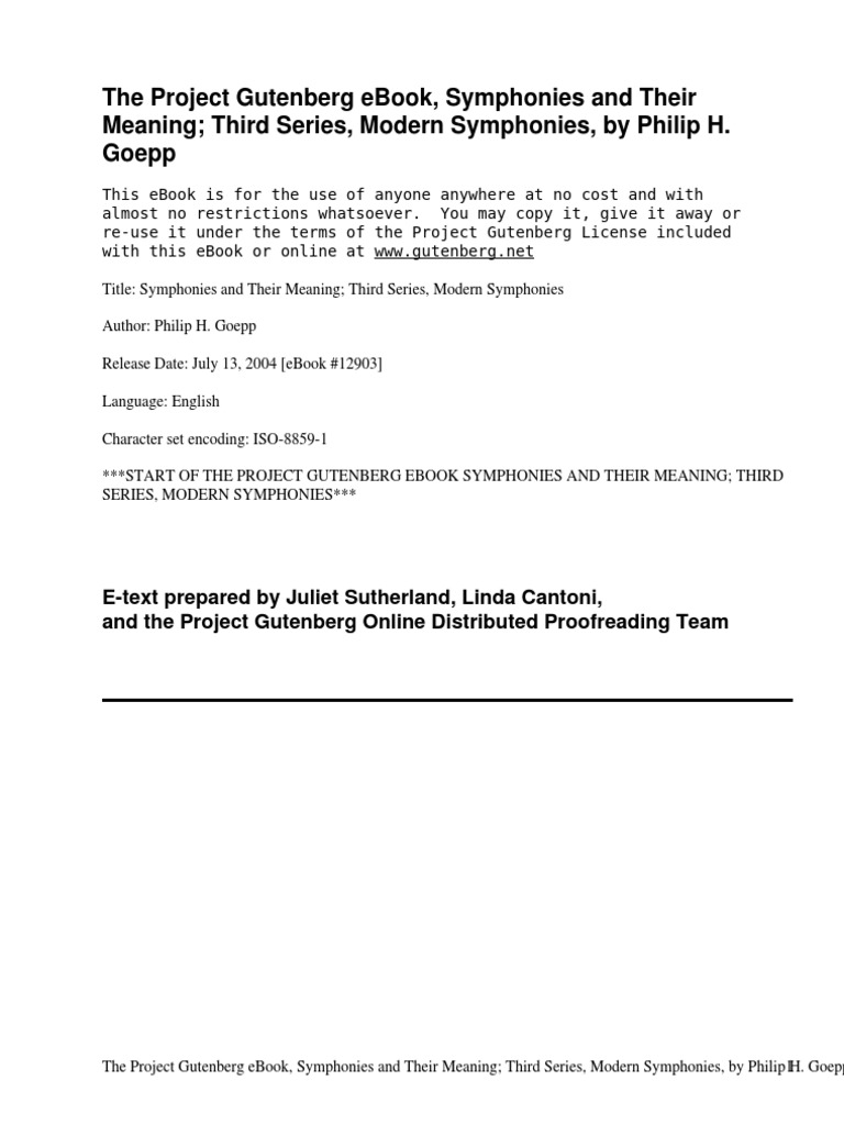 Symphonies and Their Meaning Third Series, Modern Symphonies by Goepp ...