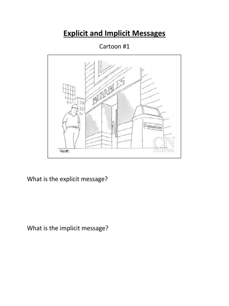 Explicit vs Implicit Messages Worksheet | PDF