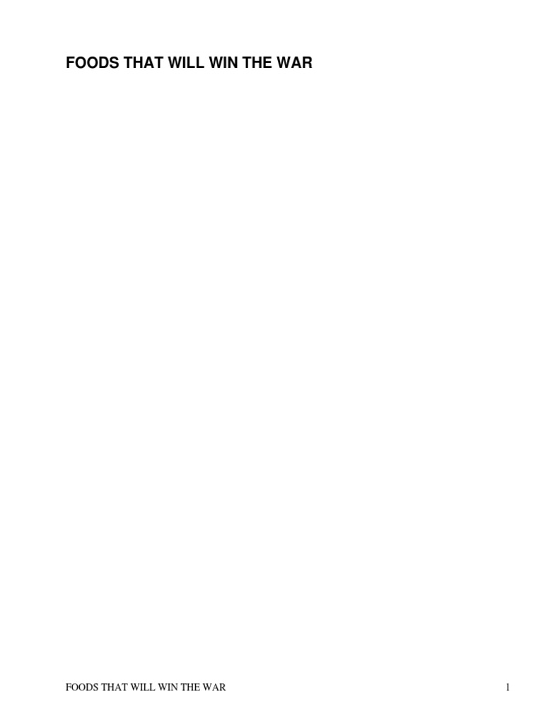 Foods That Will Win The War 1 | PDF | Breads | Dough