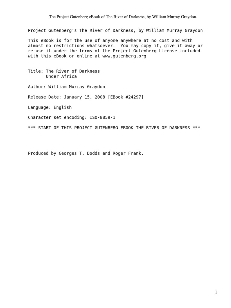 The River of Darkness, Or, Under Africa by Graydon, William Murray ...