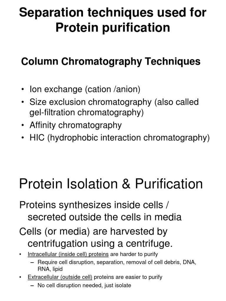IBT01 Lec8 Column Chromatography | PDF | Protein Purification ...
