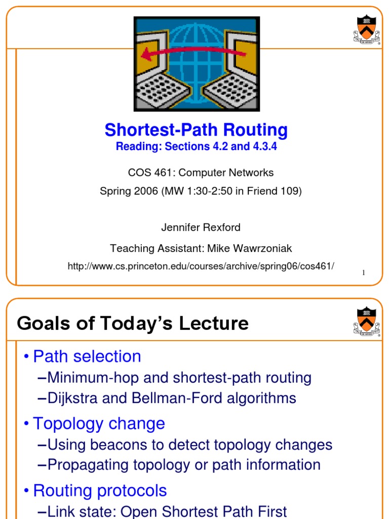 Shortest-Path Routing: Reading: Sections 4.2 and 4.3.4 | PDF | Routing ...