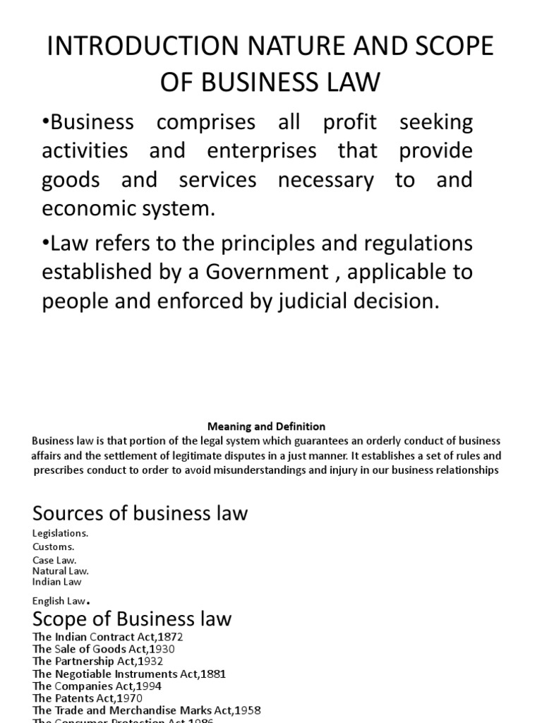 Introduction Nature and Scope of Business Law | PDF | Supreme Courts ...