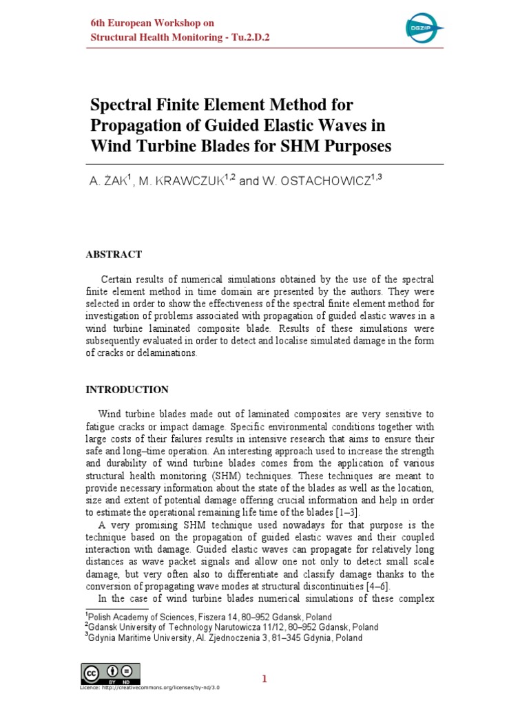 Spectral Finite Element Method For Propagation of Guided Elastic Waves in Wind Turbine Blades ...