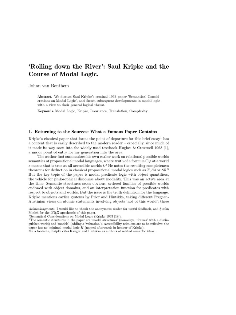 Course of Modal Logic PDF | PDF | Modal Logic | Logic