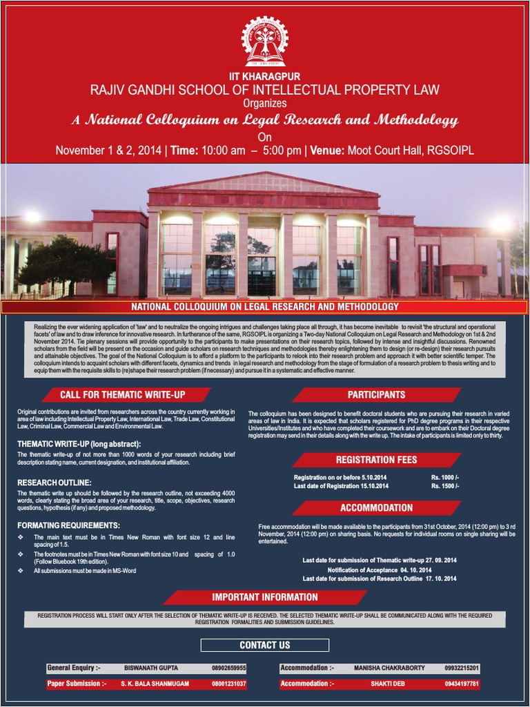National Colloquium Poster | PDF | Doctor Of Philosophy | Academia