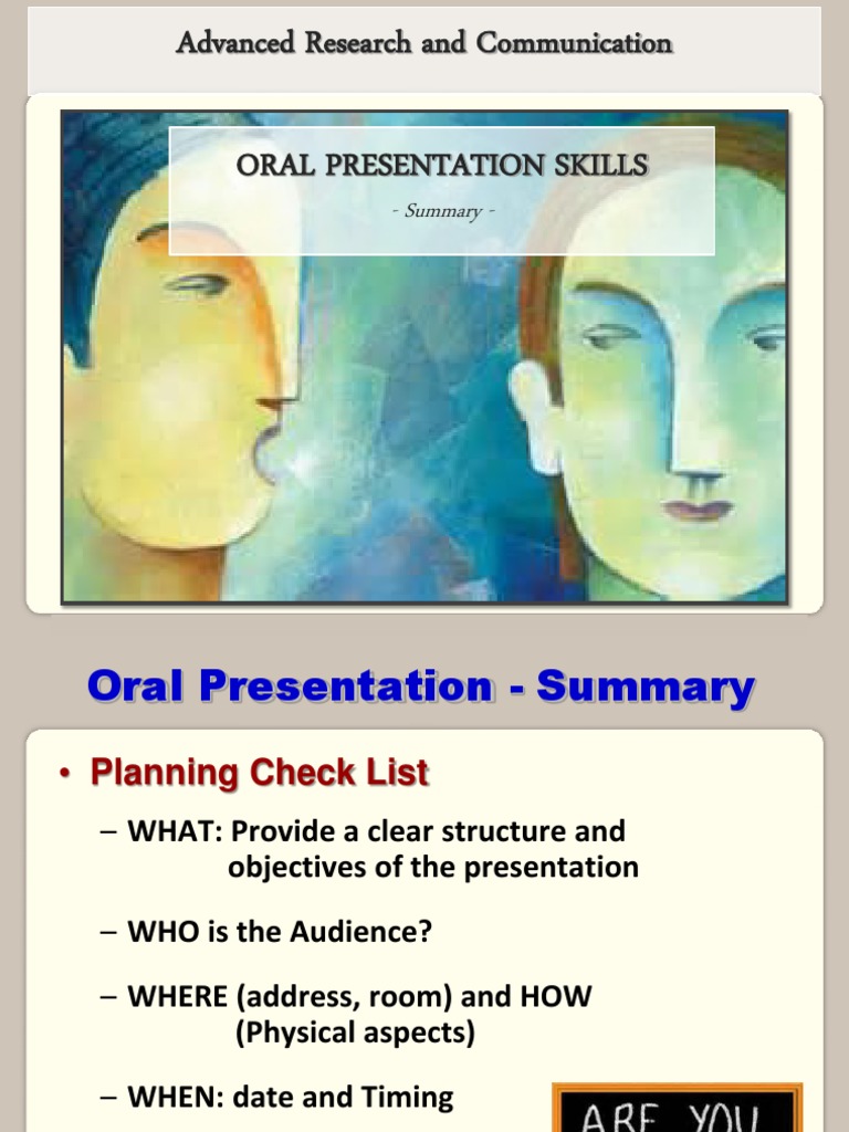 FG 03 Oral Presentation Part 1 Summary | PDF | Human Communication ...
