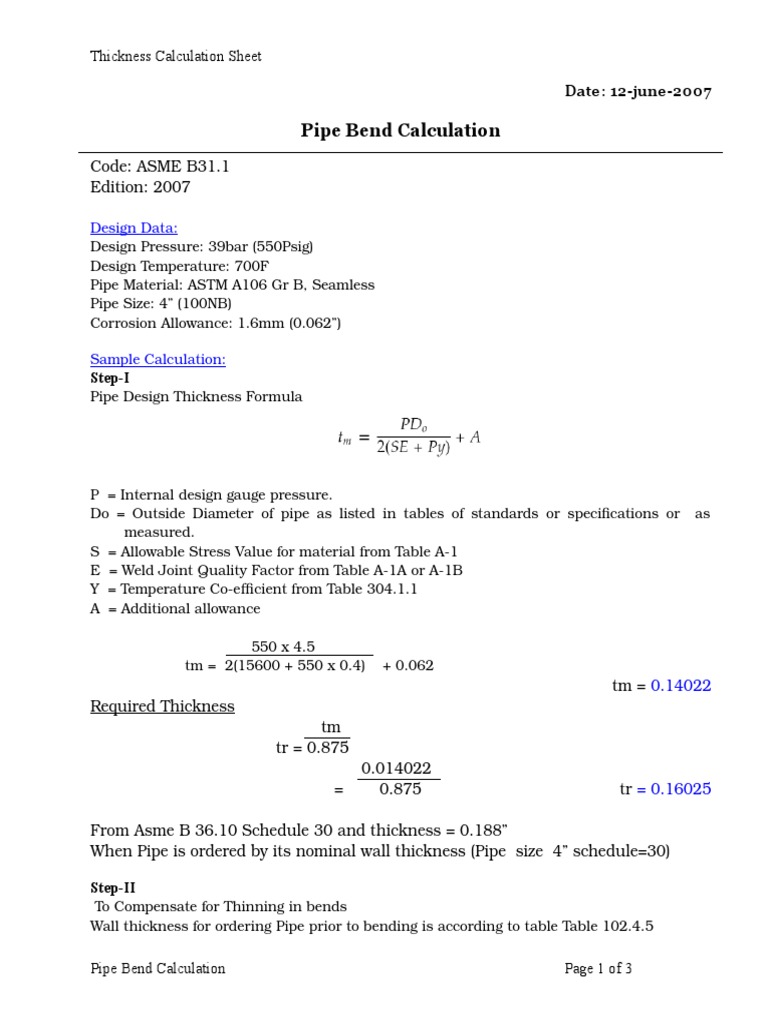 Pipe Bend Calculation | PDF | Sheet Metal | Pipe (Fluid Conveyance)