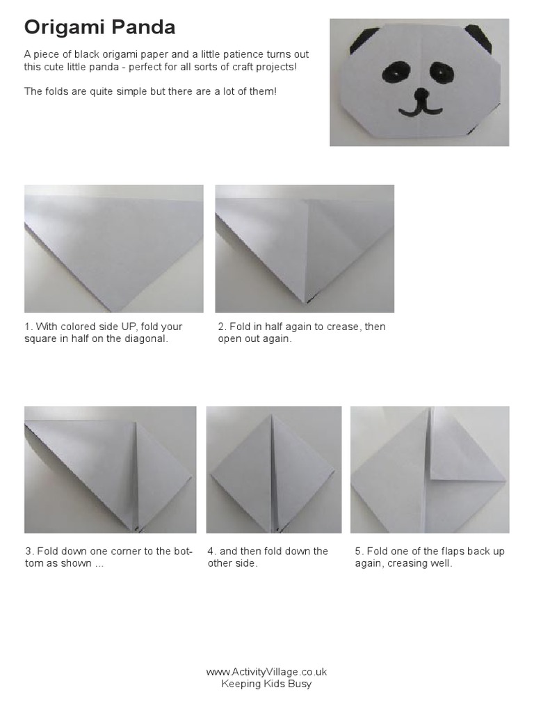 Step-by-Step Easy Origami Panda | PDF