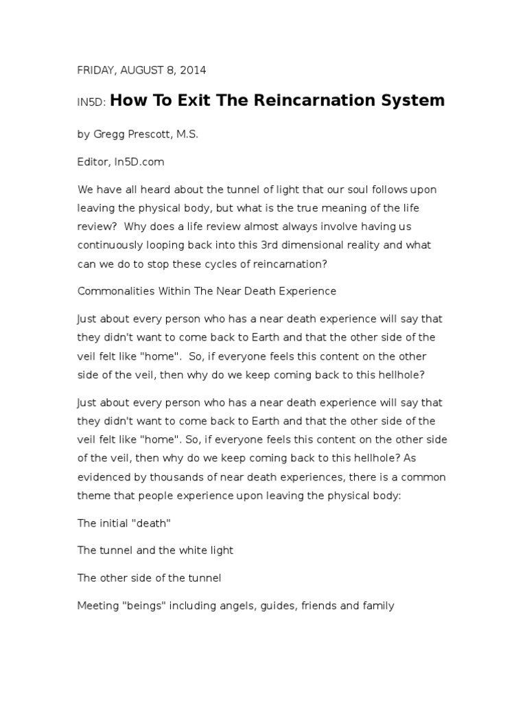 How To Exit The Reincarnation System | PDF | Metaphysics Of Mind ...
