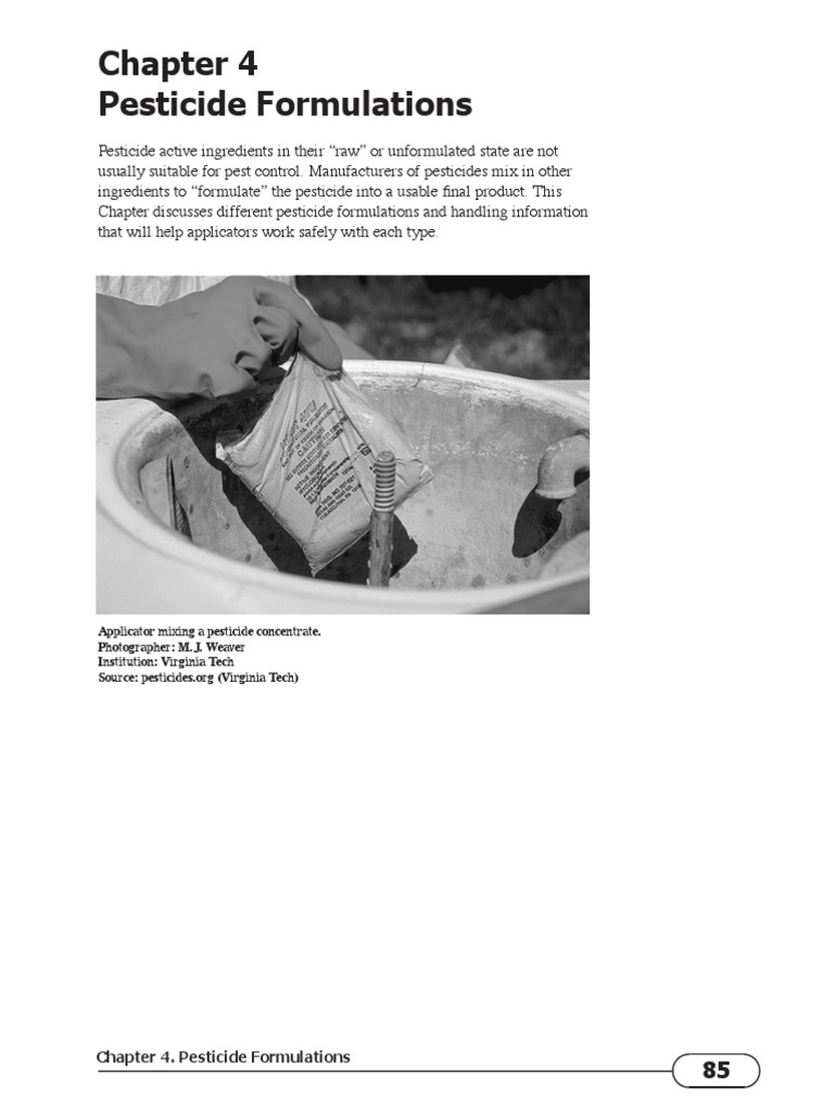 Chapter 1. Integrated Pest Management Chapter 4. Pesticide Formulations ...