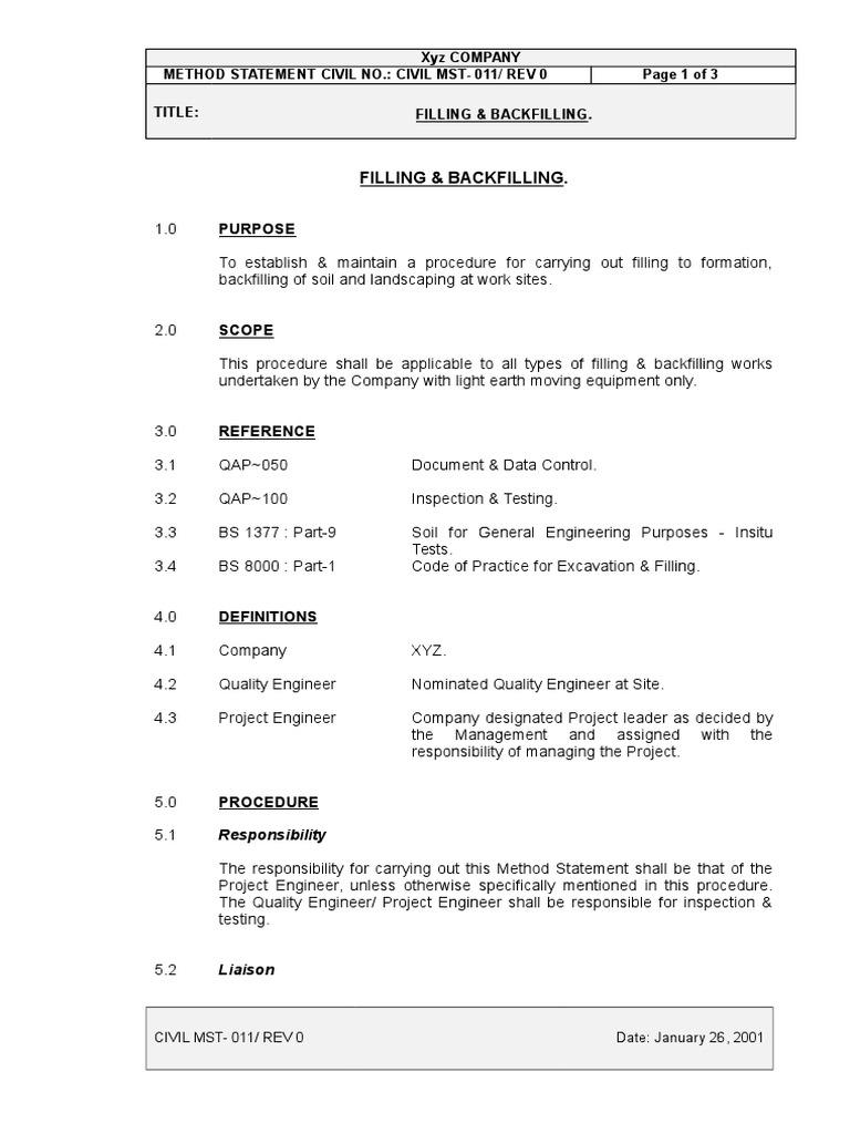 Filling & Backfilling | Nature