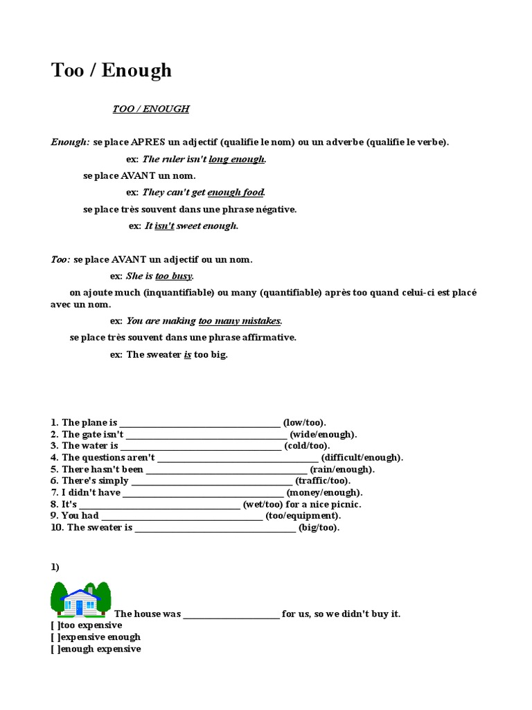 Too Much or Not Enough: Qualifying Adjectives and Adverbs with Too and ...