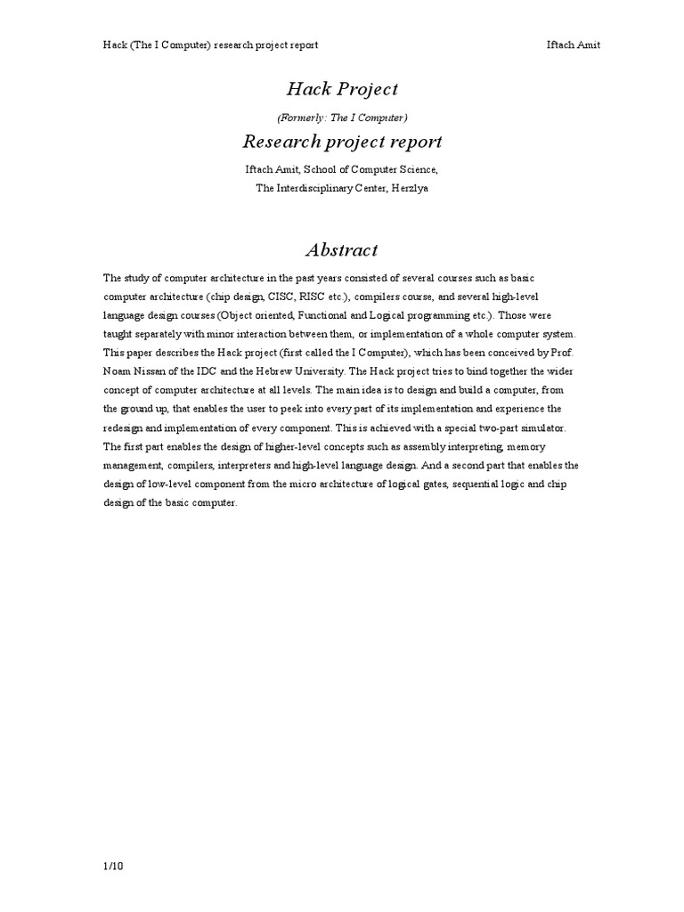 Hacking Project Report Pdf Compiler Computer Program
