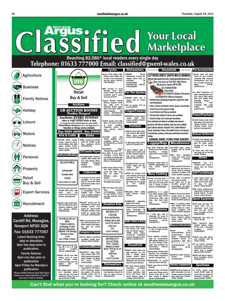 Classified: Your Local Marketplace | PDF | Advertising | Transport