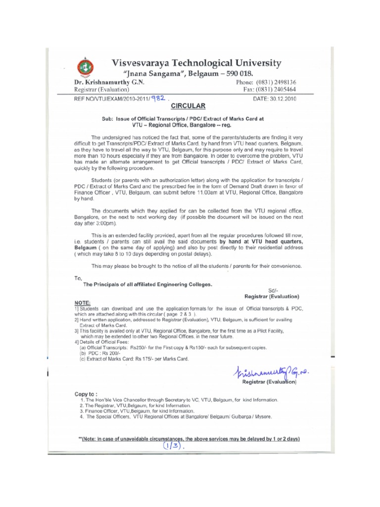 Vtu Pdc Form | Government | Politics | Free 30-day Trial | Scribd