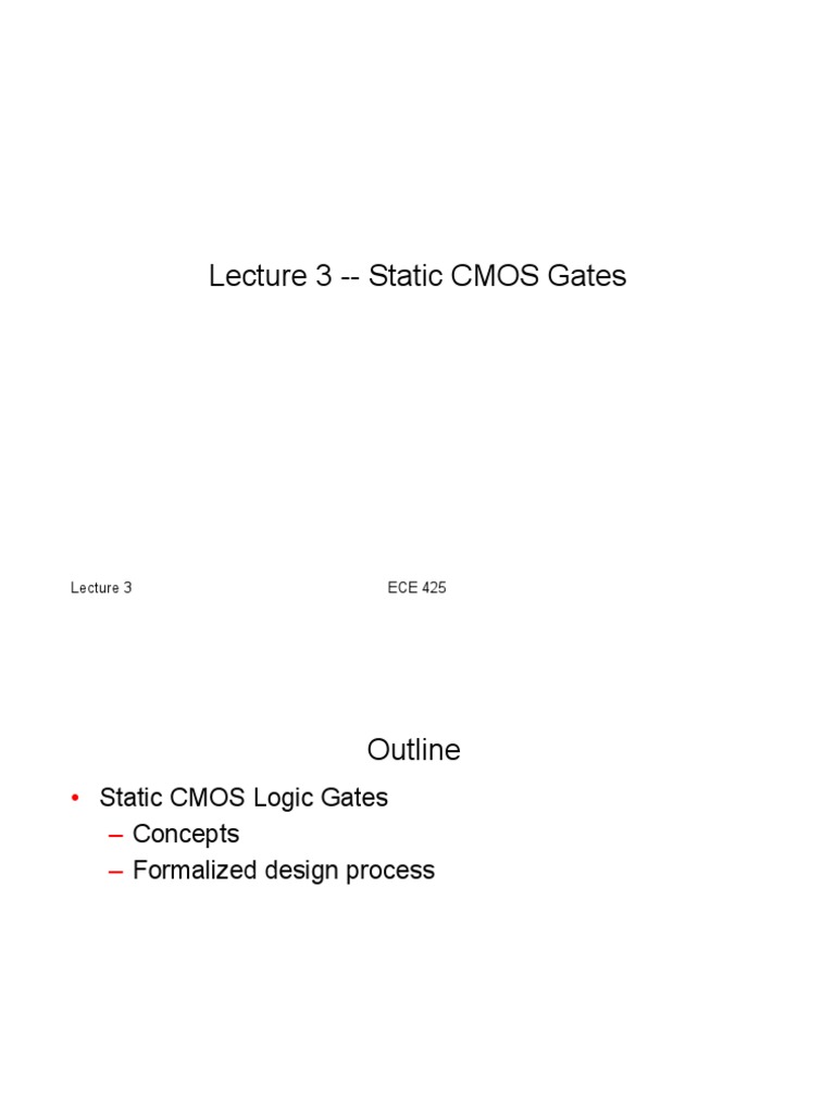 Lecture03 Static Cmos Pdf Cmos Field Effect Transistor