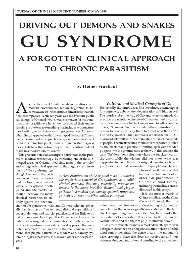 Gu Syndrome: A TCM Approach to Parasites | PDF | Traditional Chinese ...