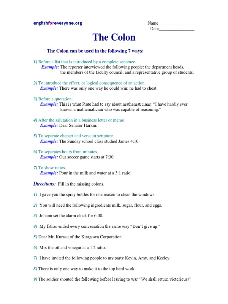 Understanding Colon Usage in Writing | PDF | Language Arts & Discipline