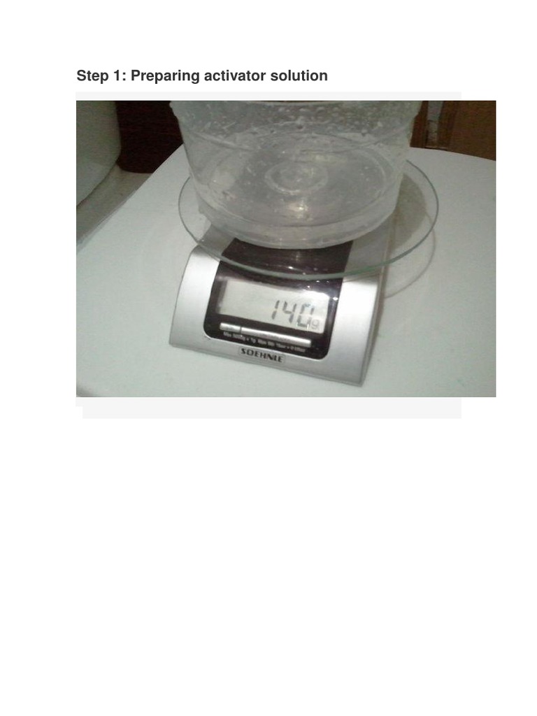Step 1: Preparing Activator Solution | PDF | Solution | Calcium