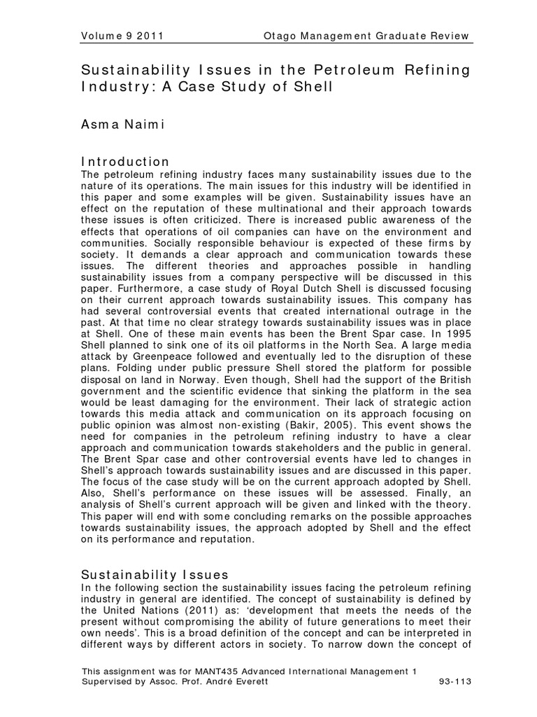 A Case Study of Shell | PDF | Corporate Social Responsibility ...