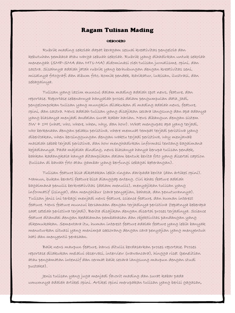 Ragam Tulisan Mading | PDF