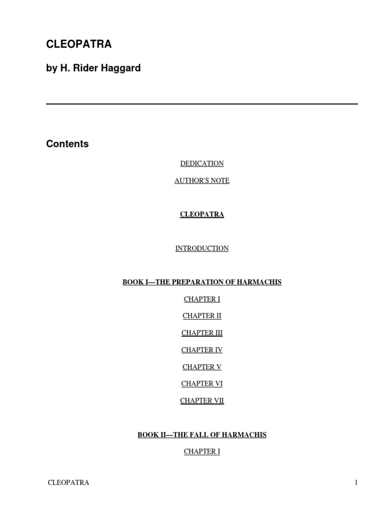 Cleopatra by Haggard, H. Rider (Henry Rider), 1856-1925 | PDF | Horus ...