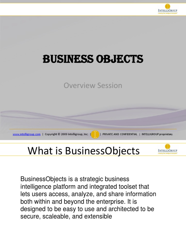 Business Objects: Overview Session | PDF | Databases | Portable ...