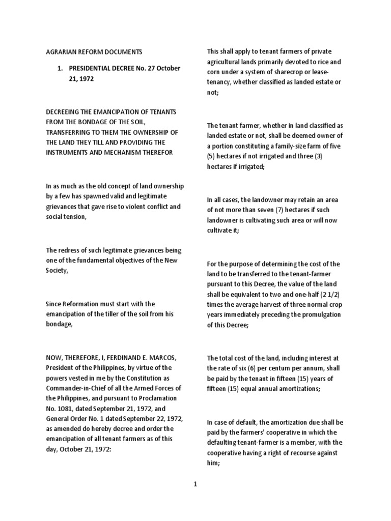 Agrarian Reform Documents | Bonds (Finance) | Leasehold Estate