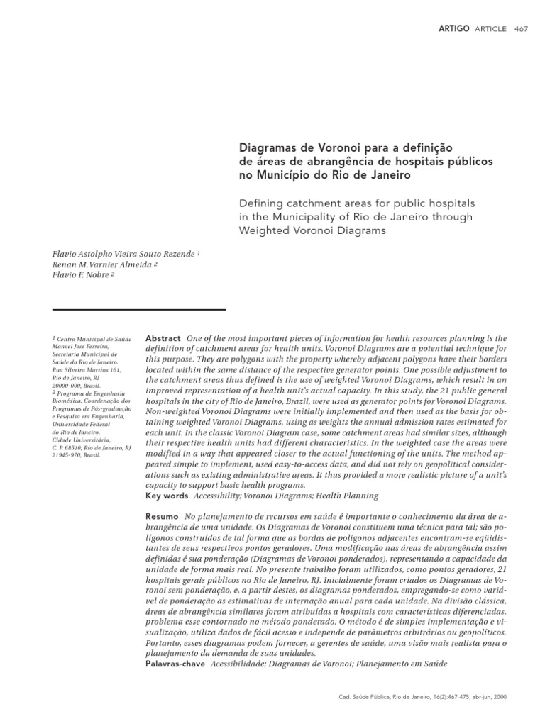 467 Artigo Article: Cad. Saúde Pública, Rio de Janeiro, 16 (2) :467-475, Abr-Jun, 2000 | PDF ...