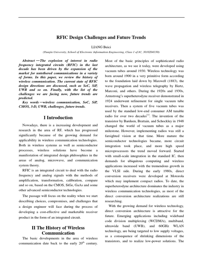 Rfic Design | PDF | Ultra Wideband | Integrated Circuit