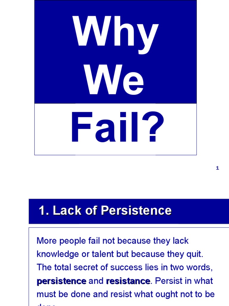 Why We Fail | PDF | Self Esteem | Psychological Concepts