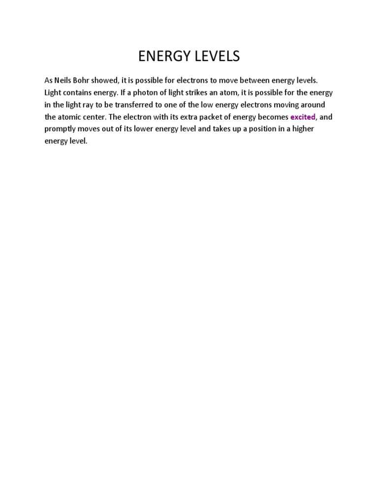 Electron Energy Level Transitions | PDF